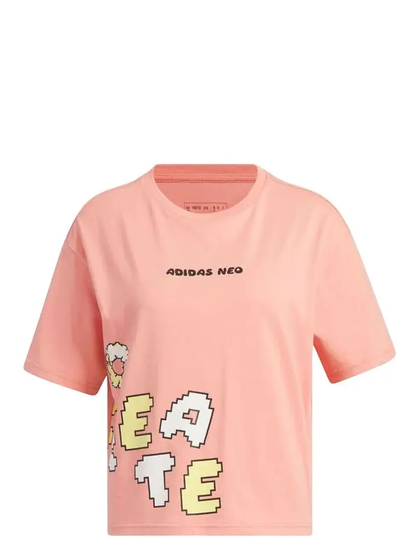 Adidas Neo Graphic Short Sleeve T-shirt Asia Sizing - Pink