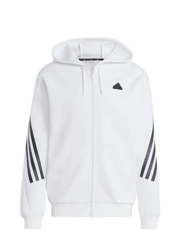 Adidas Zip Up Hoodie With Logo And Stripe Detailing - Default Colorway