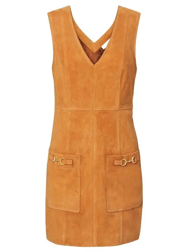 Ulla Johnson Sloane Suede Mini Dress - Brown