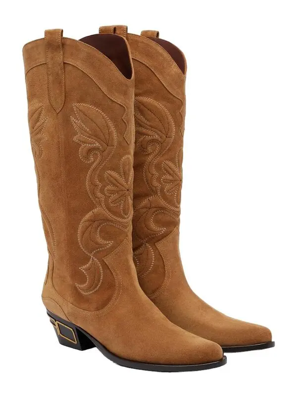 Etro Suede Cowboy Boots - Brown