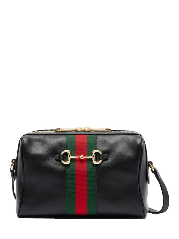 Gucci Horsebit Small Leather Camera Bag - Black