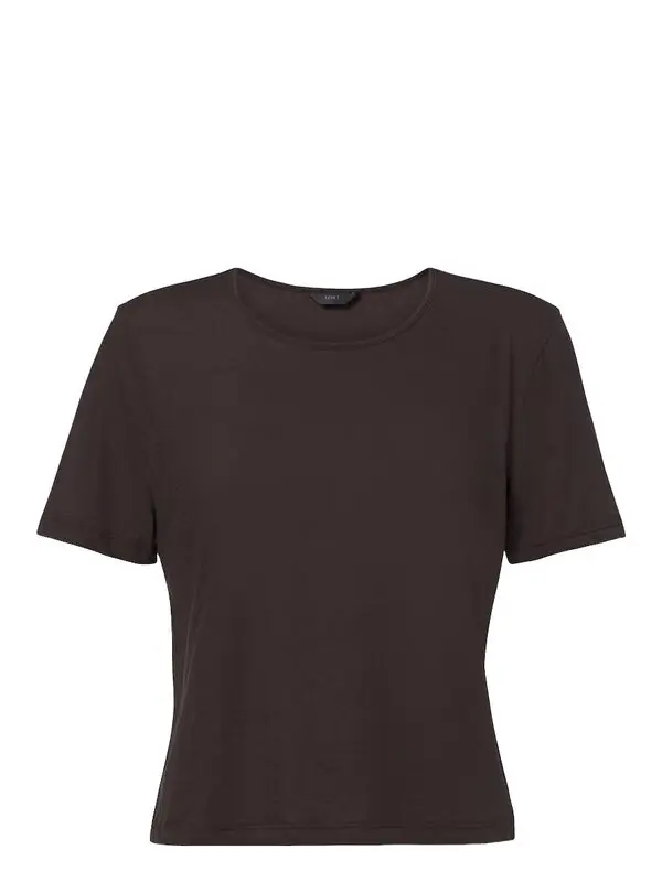 LESET Milo Cropped Cotton T-shirt - Brown