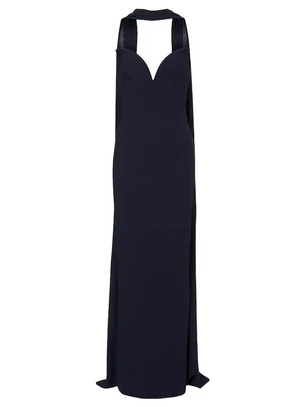 Roland Mouret Corset Gown With Scarf Detail - Blue