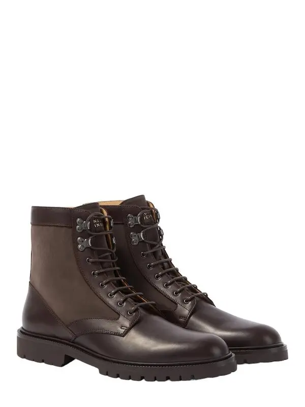 Brunello Cucinelli Leather Lace-up Boots - Brown