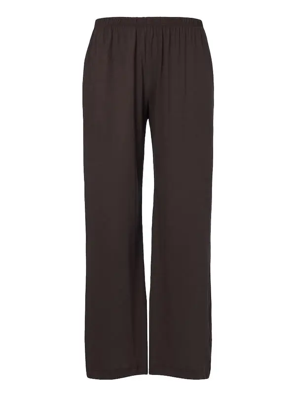 LESET Milo Cropped Cotton Wide-leg Pants - Brown