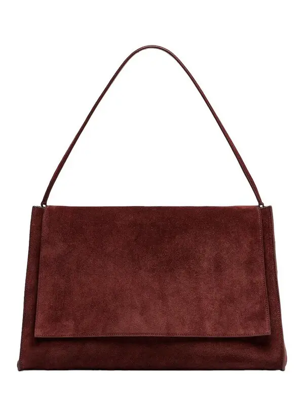 Nour Hammour Suede Shoulder Bag - Brown