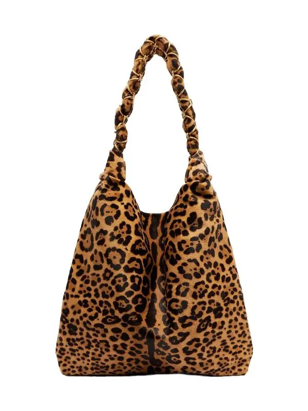 Saint Laurent Amalia Leopard-print Calf Hair Shoulder Bag - Brown