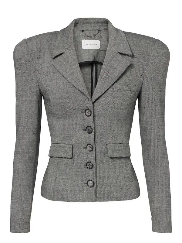 Magda Butrym Herringbone Wool-blend Blazer - Grey