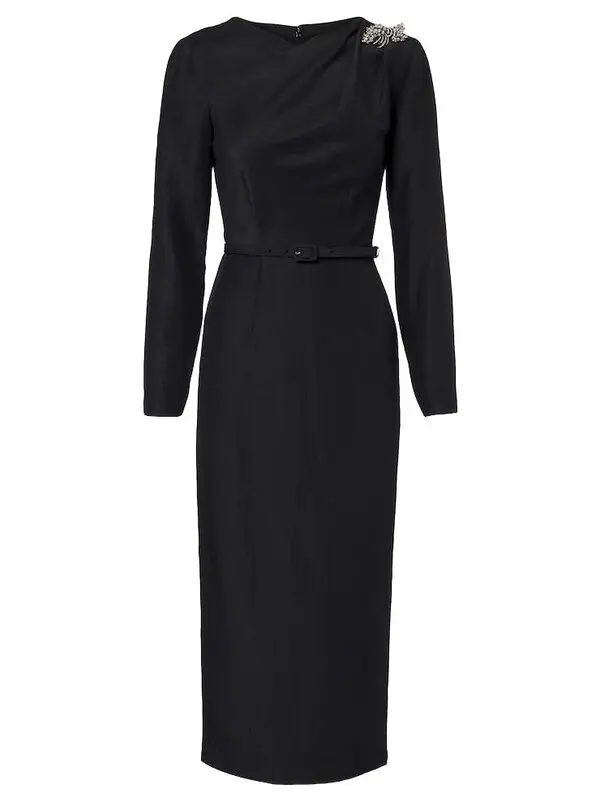 Roland Mouret Embellished Jacquard Midi Dress - Black