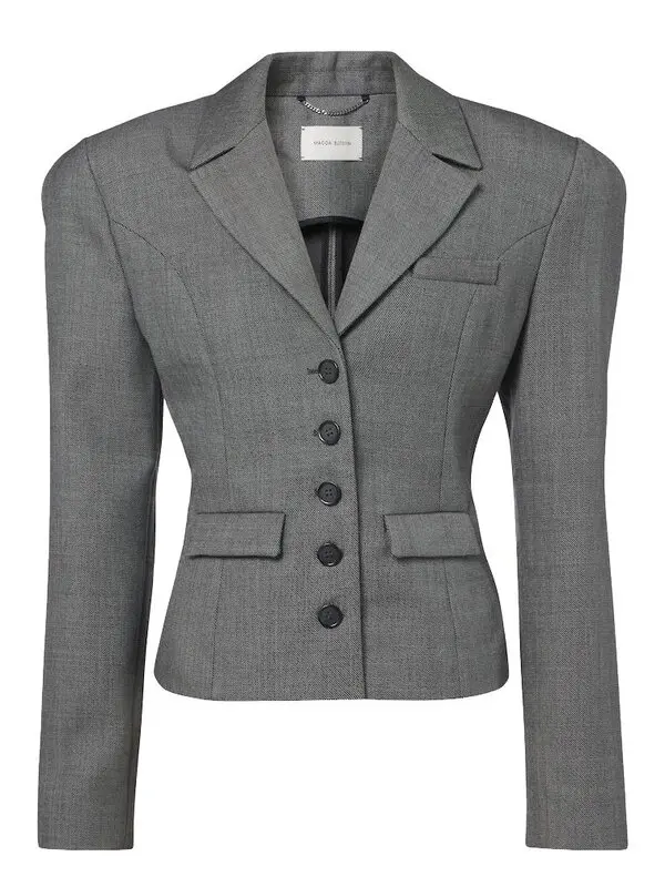 Magda Butrym Wool Jacket With Notched Lapel - Grey