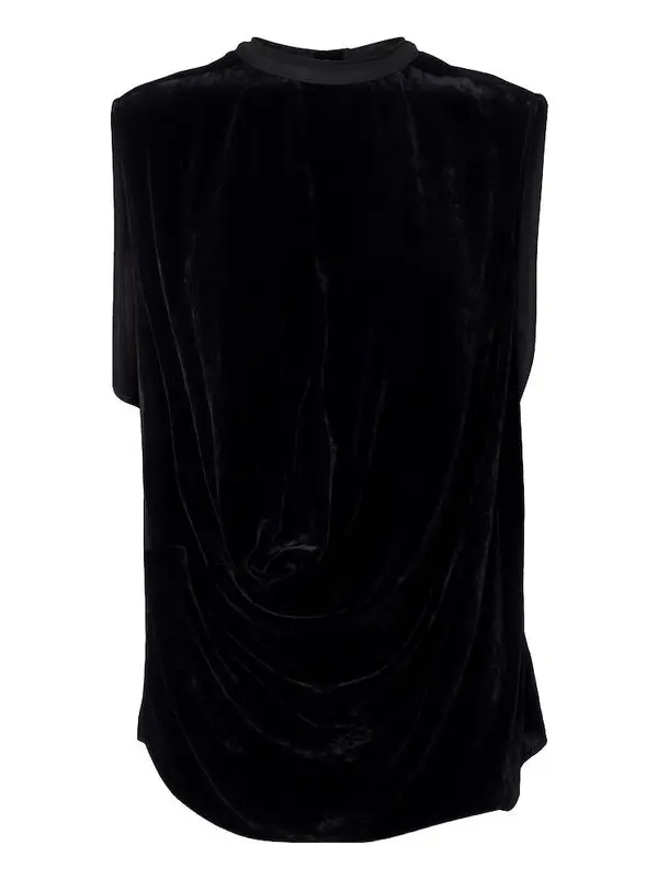 Rick Owens Draped Velvet Top - Black