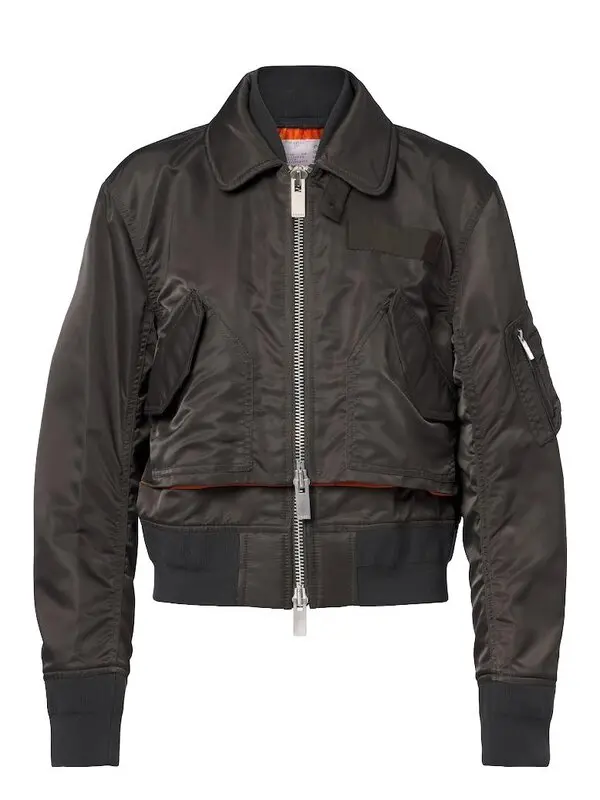 Sacai Layered Technical Bomber Jacket - Green