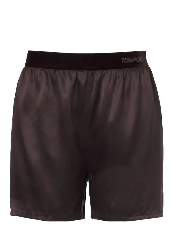 TOM FORD Silk Shorts - Brown