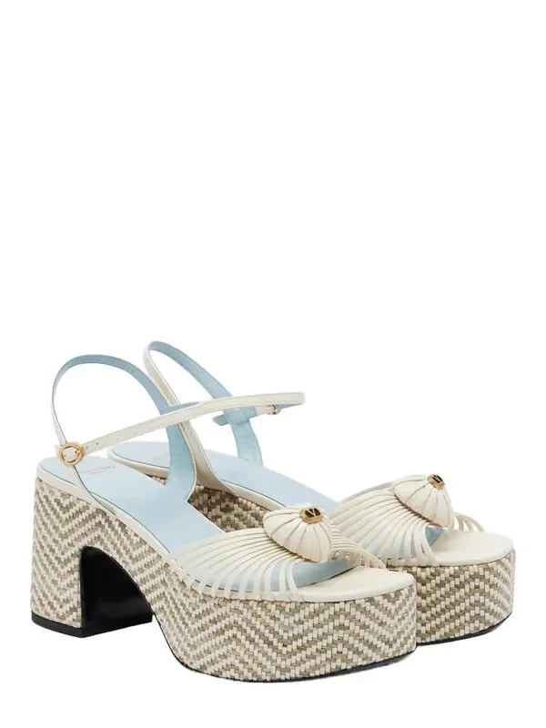 Valentino Garavani Leather Platform Sandals - White