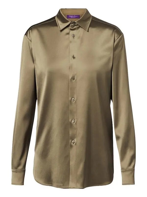 Ralph Lauren Adrien Satin Shirt - Green