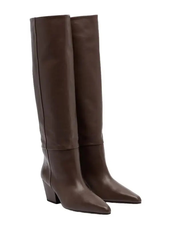 Paris Texas Jane Leather Knee-high Boots - Brown