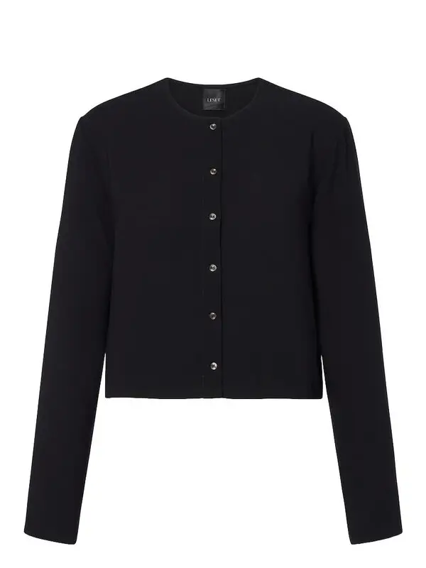LESET Ari Cropped Cardigan - Black