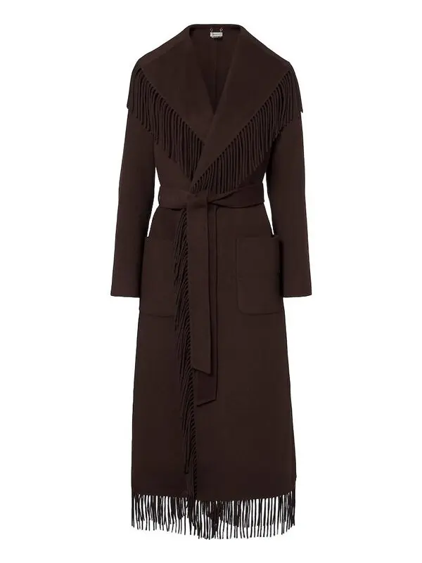 Simkhai Fringed Wool-blend Coat - Brown