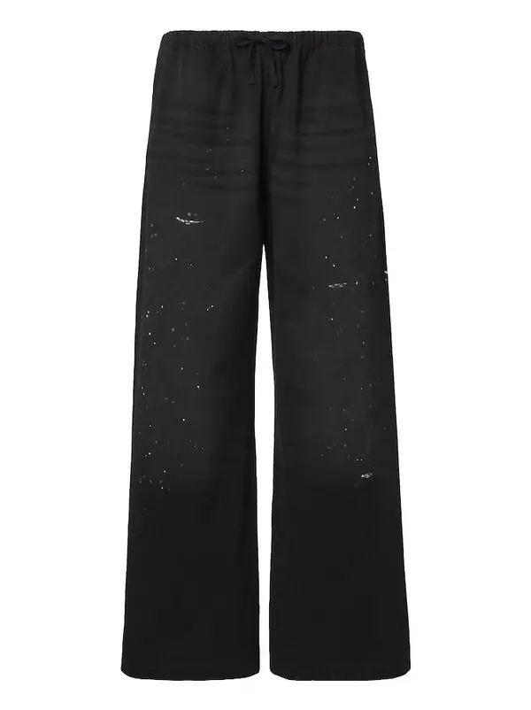 Acne Studios Cotton Twill Wide-leg Pants - Black