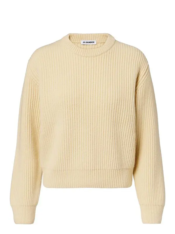 JIL SANDER Ribbed Knit Sweater - Yellow
