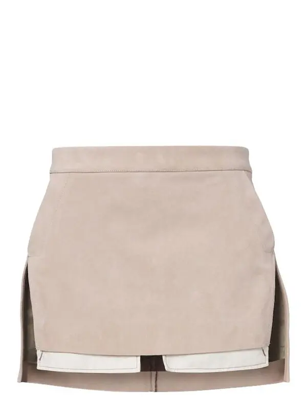 Rick Owens Suede Mini Skirt - Beige