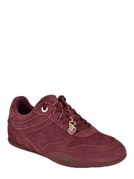 Guess Besar Suede Lace-up Sneakers - Dark Red