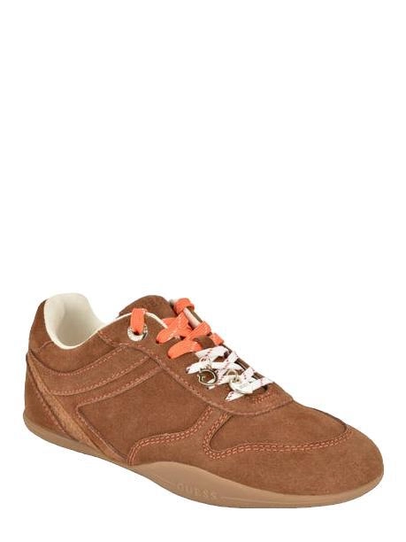 Guess Besar Suede Lace-up Sneakers - Medium Brown