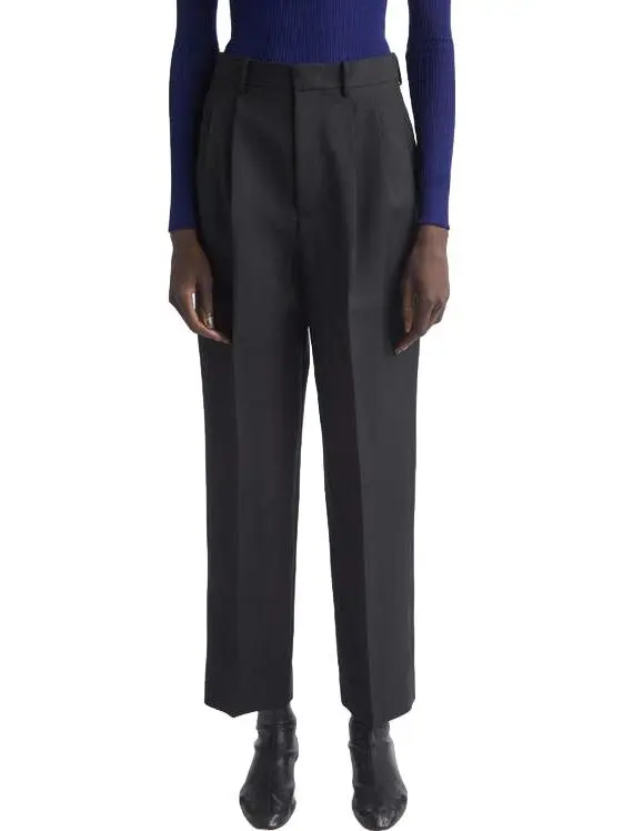 JIL SANDER Relaxed Straight Leg Trousers - Black