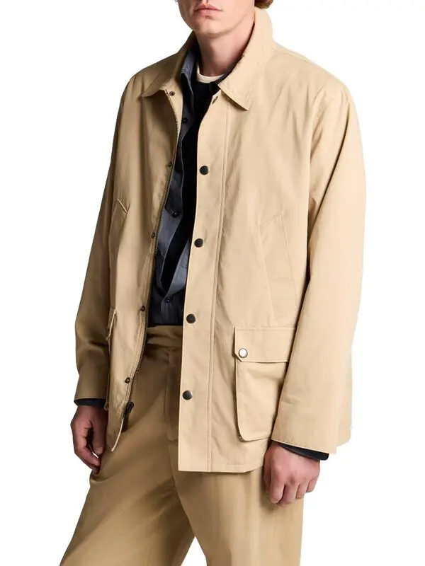 Vince Lightweight Cotton Barn Jacket - Beige