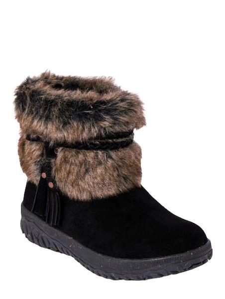 Minnetonka Everett 2 Boots With Faux Fur Trim - Black