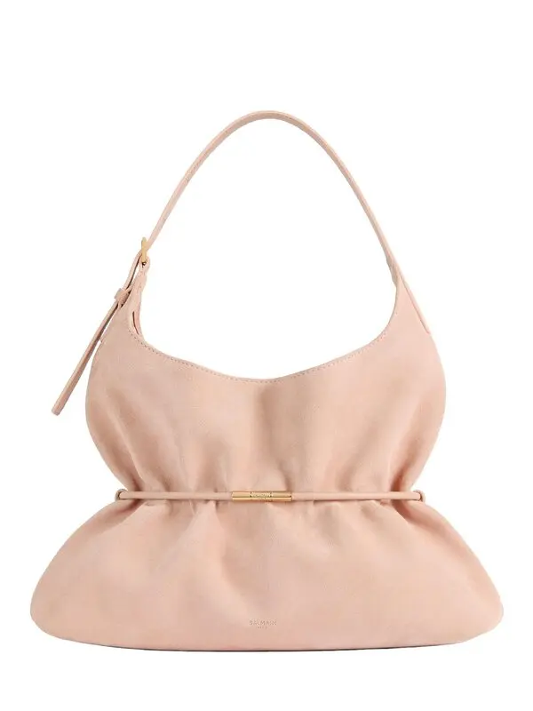 Balmain Sphynx Medium Suede Bag - Pink