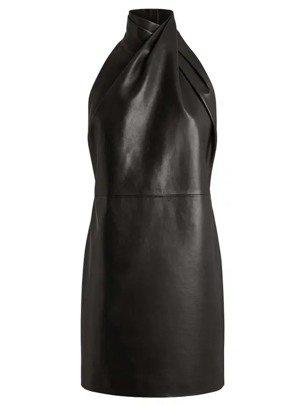Balmain Lambskin Open-back Dress - Black