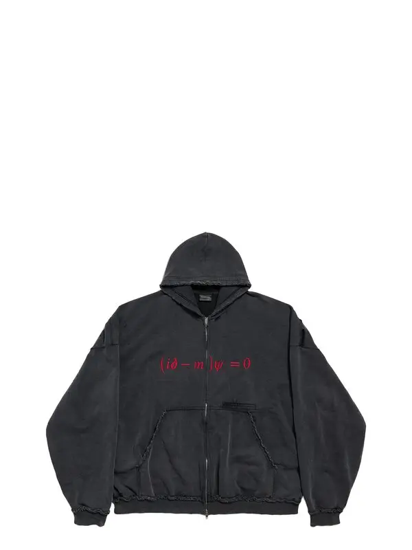 Balenciaga Dirac Equation Zip-up Hoodie - Black