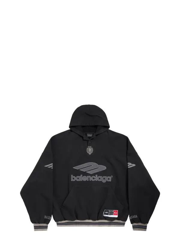 Balenciaga 3b Sports Icon Dry Fleece Hoodie - Black