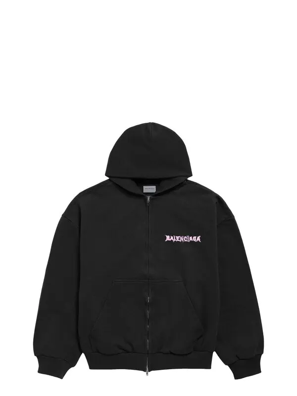 Balenciaga Zip-up Hoodie - Black
