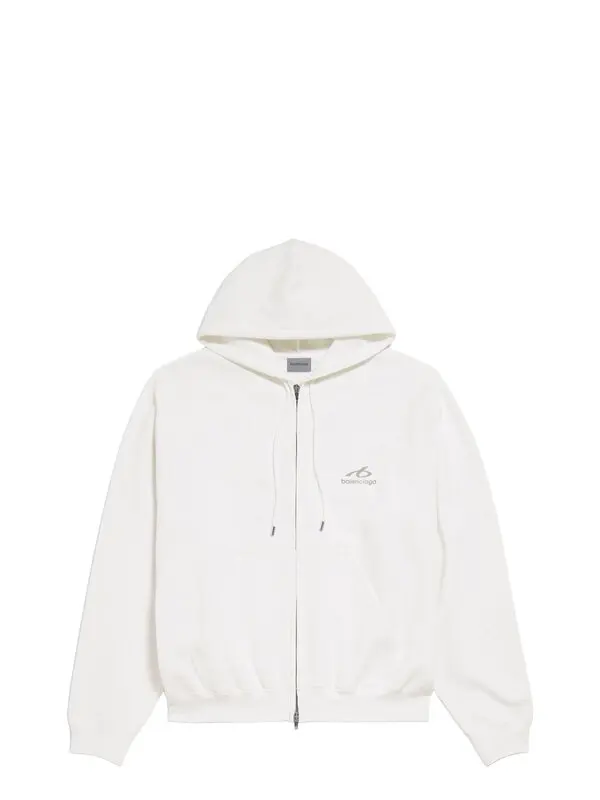 Balenciaga Zip-up Hoodie With Printed Artwork - White