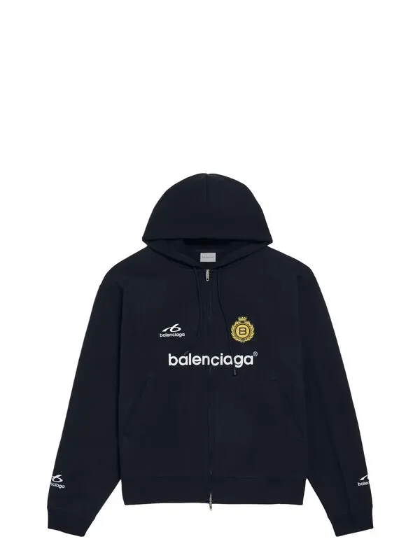 Balenciaga Oversized Zip-up Hoodie - Black