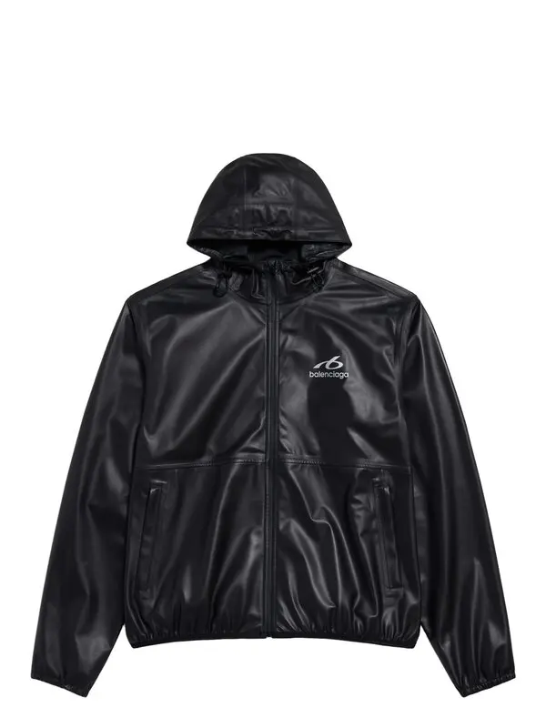 Balenciaga Techwear Rain Jacket In Lambskin - Black