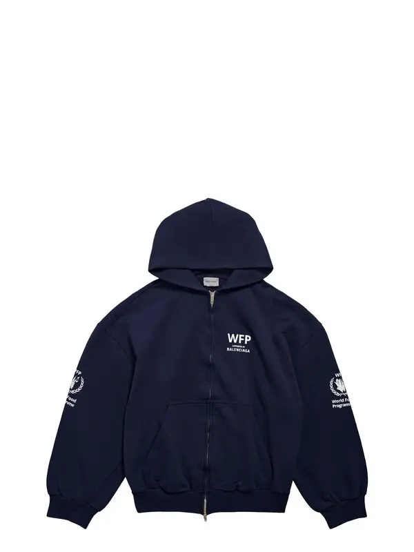 Balenciaga Wfp Regular Zip-up Hoodie - Blue