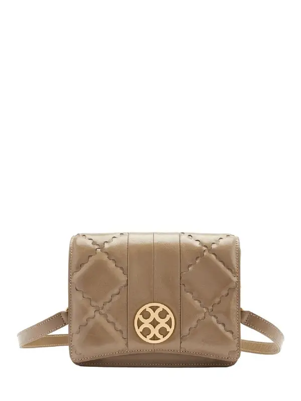 ORANGE CUBE Mosaic Diamond Crossbody Bag - Brown