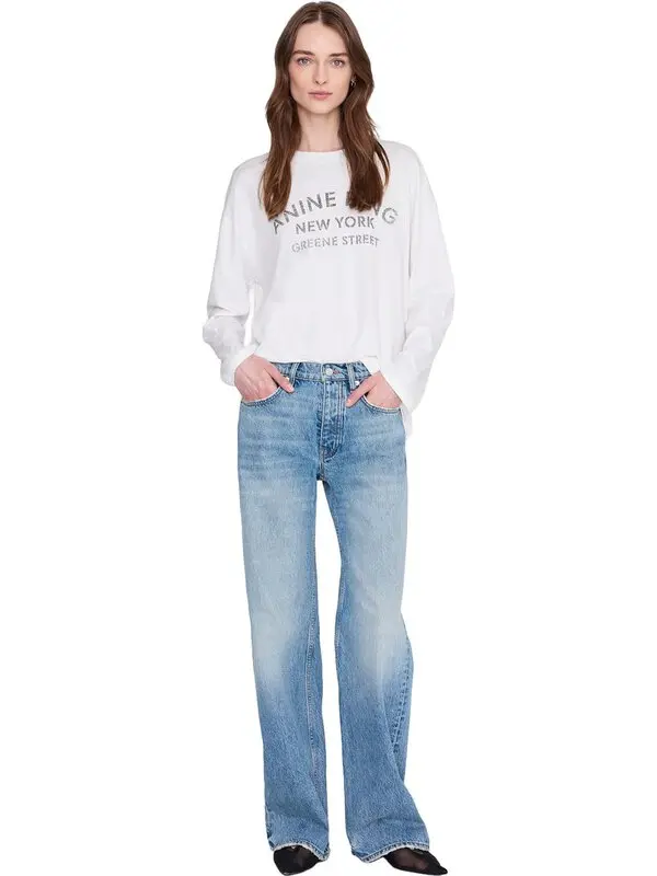 ANINE BING Long Sleeve Graphic T-shirt - Ivory