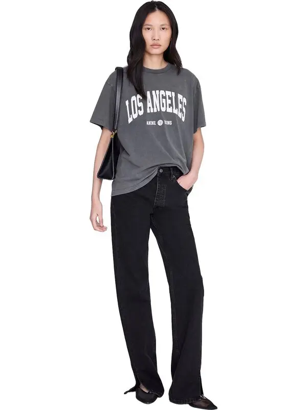ANINE BING Cade Los Angeles University Tee - Washed Grey