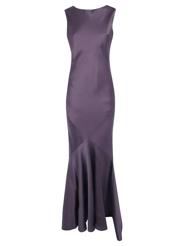 Max Mara Asymmetrical Hem Maxi Dress - Brown