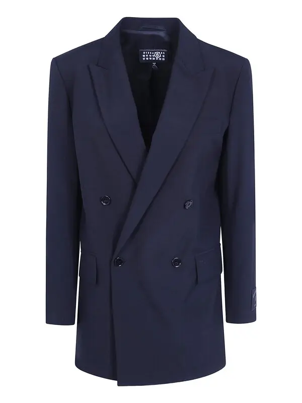 MAISON MARGIELA Tailored Silhouette Double-breasted Blazer - Gray
