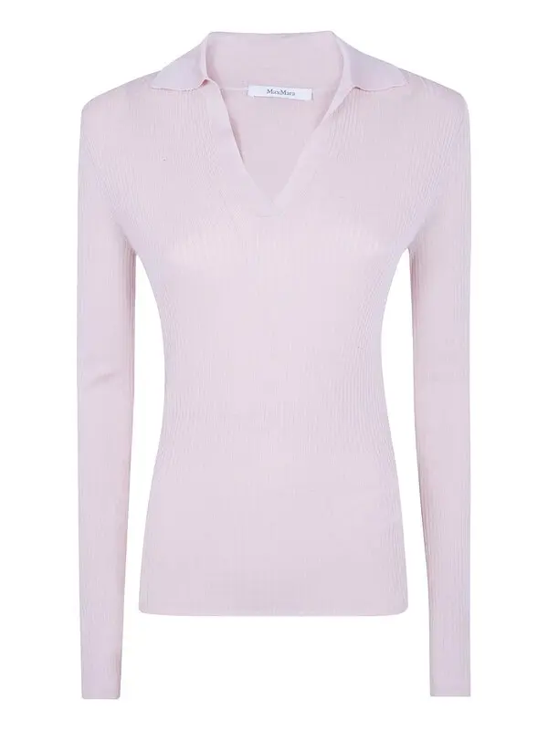 Max Mara Silk Cashmere Blend Polo - Pink