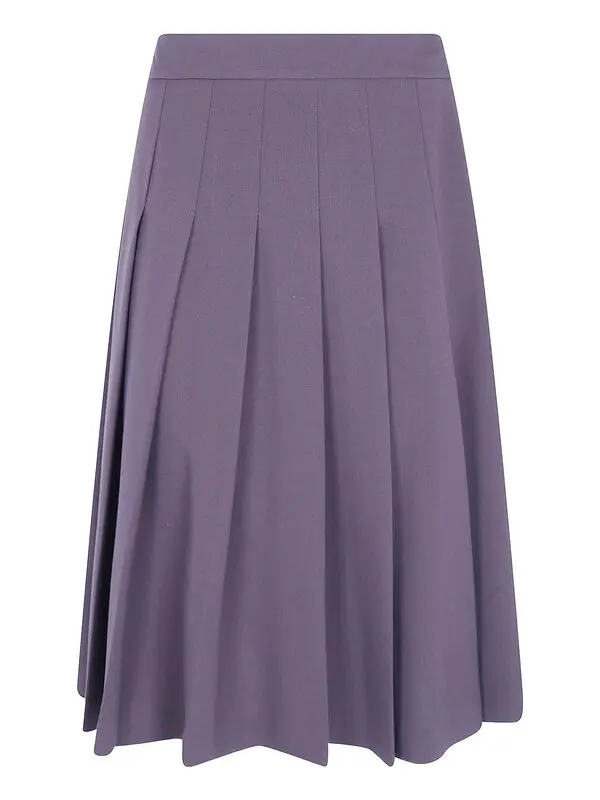 DRHOPE Pleated Midi Skirt - Brown