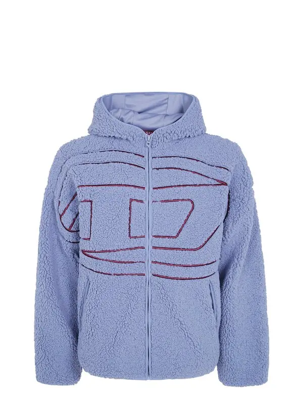 DIESEL® Fleece Full Zip Hoodie - Gray