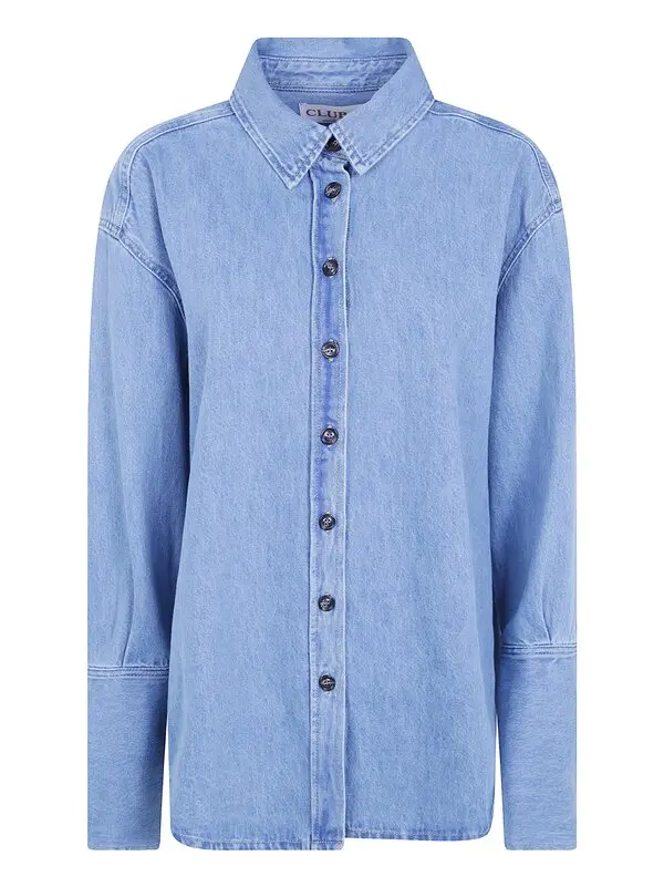 LOIS Cotton Shirt With Classic Collar - Blue
