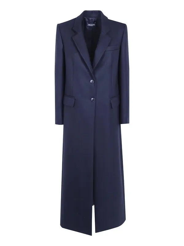 DRHOPE Wool Single-breasted Long Coat - Black