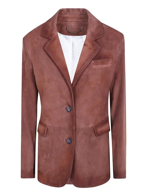 GOLDEN GOOSE Journey Robyn" Leather Blazer - Brown